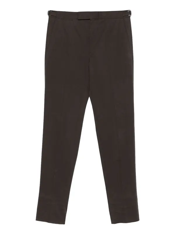 Zegna Gabardine-weave Trousers - Brown