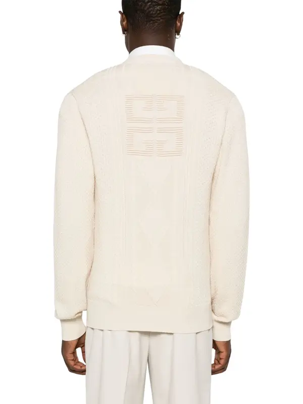 Givenchy 4g Cable-knit Cardigan - Neutrals