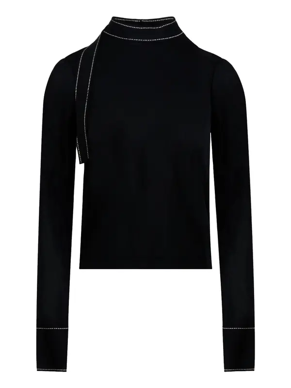 Ports 1961 Contrast-stitching Sweater - Black