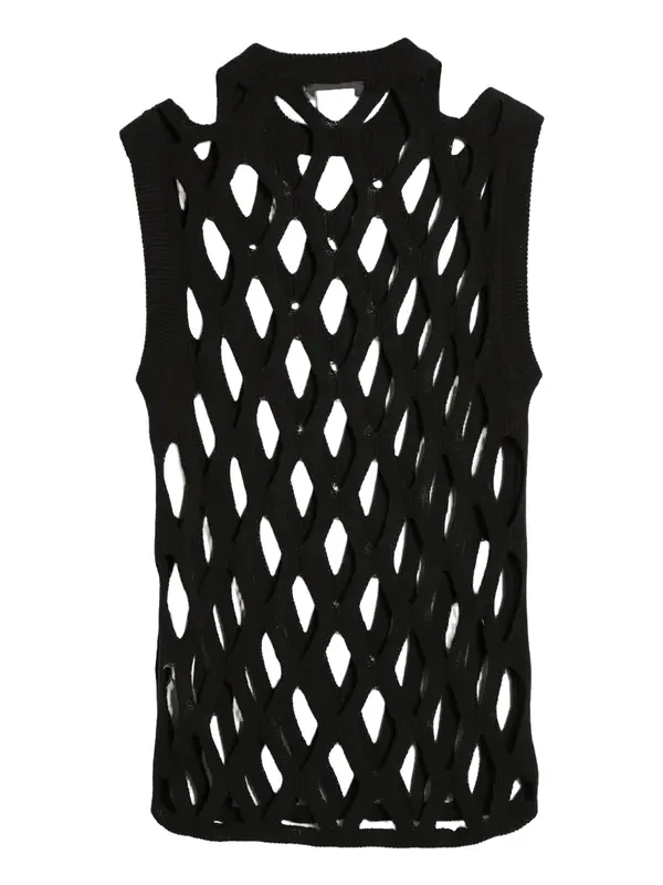 BLACK COMME DES GARÇONS Mesh Knit Top - Black