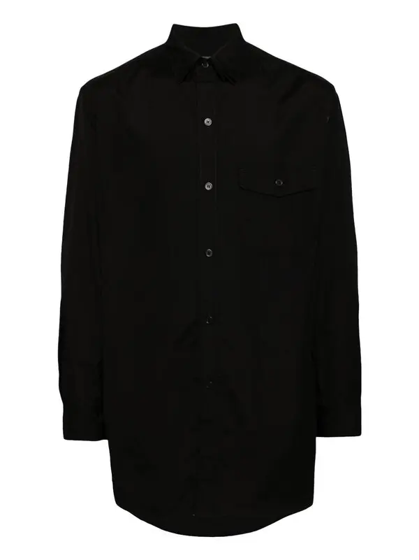 Yohji Yamamoto Broad Triple-collar Shirt - Black