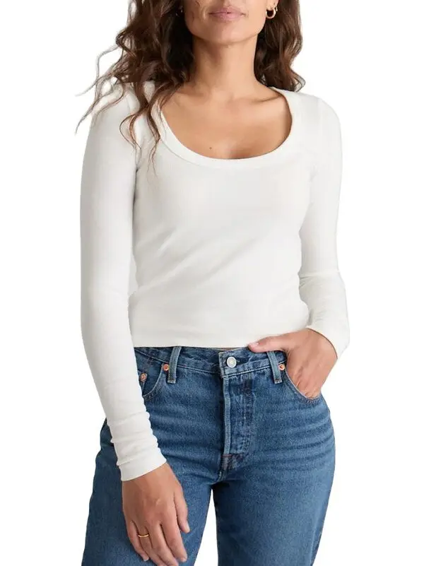 Marine Layer Lexi Sun-in Rib T-shirt - White