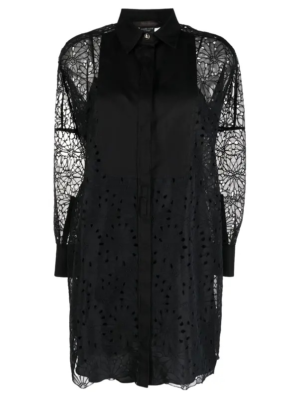 Max Mara Embroidered Shirt Dress - Black