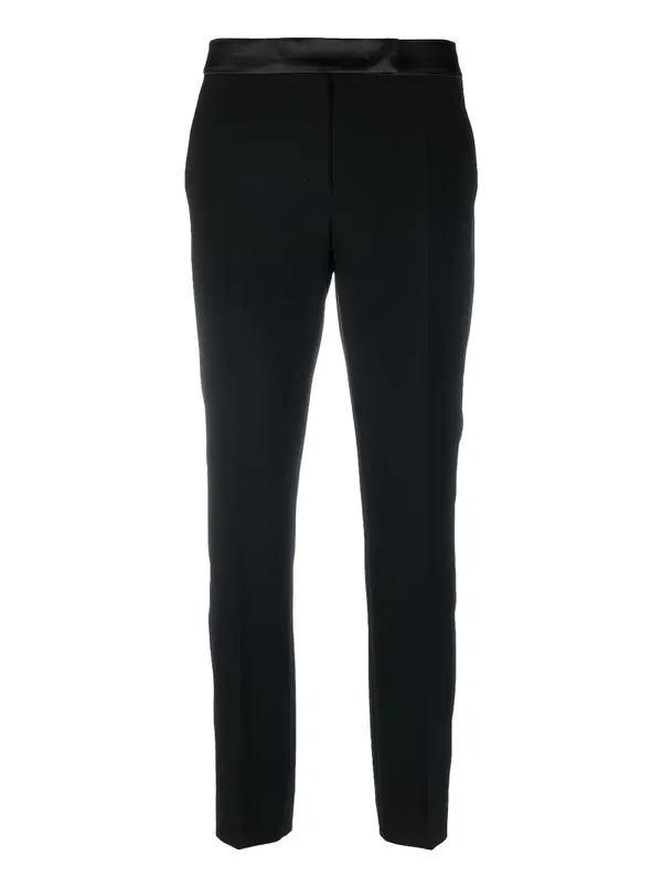Max Mara Satin-trim Cropped Trousers - Black