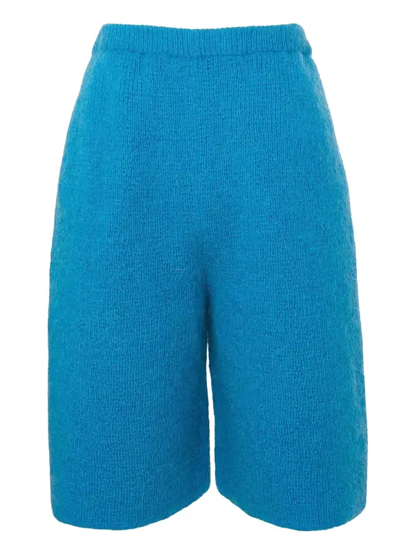 JW Anderson Logo-appliqué Knit Bermuda Shorts - Blue