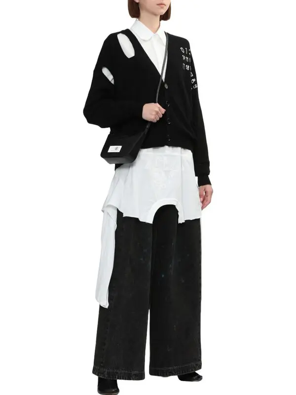 MAISON MARGIELA Numbers-motif Cardigan - Black