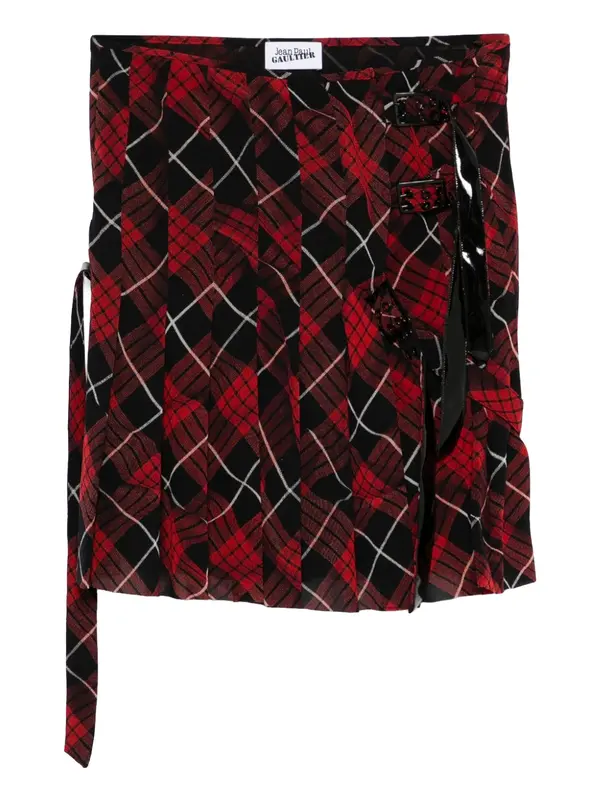Jean Paul Gaultier Plaid Mini Skirt - Red