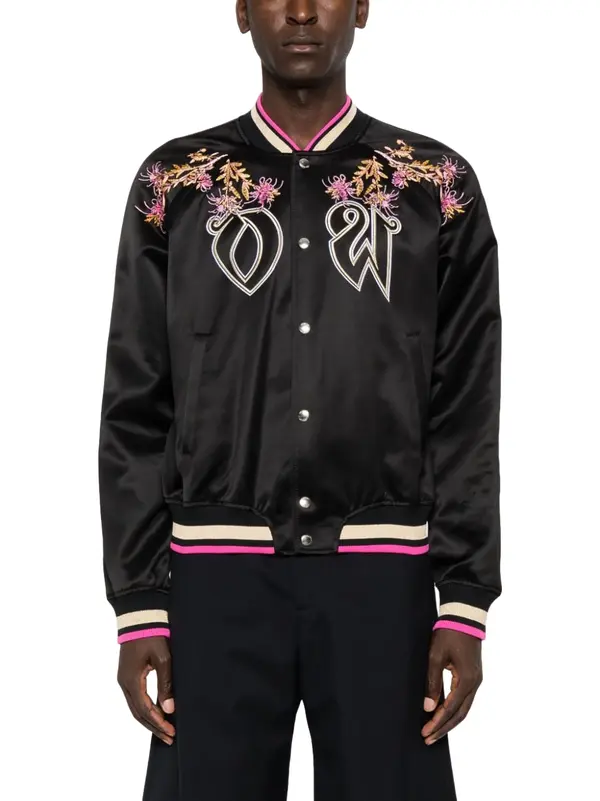 Off-White Eagle-embroidered Bomber Jacket - Black