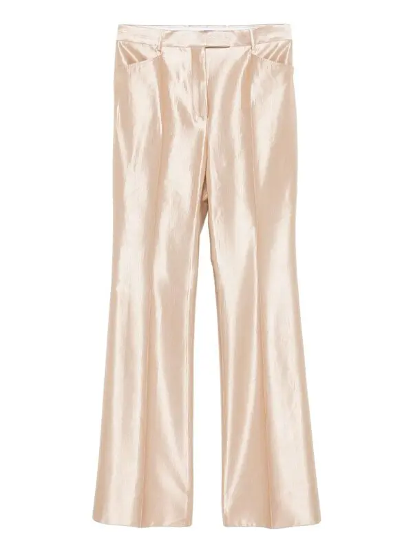 TOM FORD Ribbed Satin Trousers - Neutrals