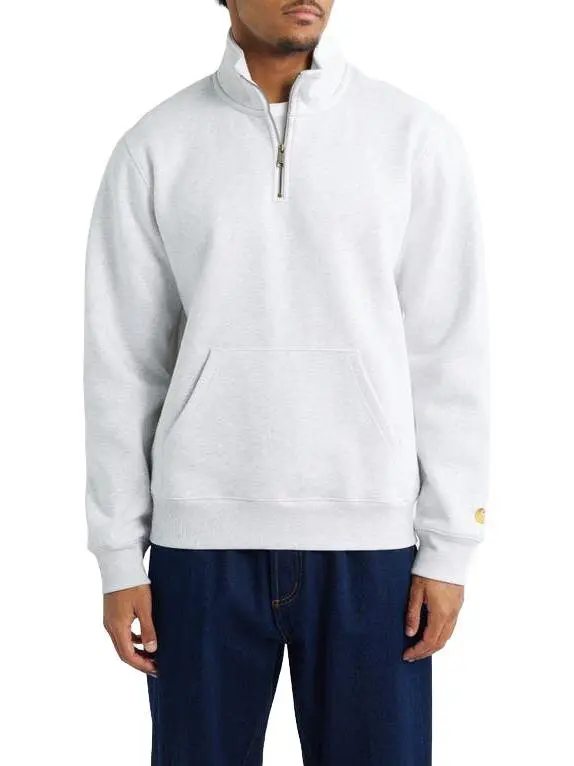 Carhartt Work In Progress Chase Quarter Zip Pullover - Ash Heather/gold