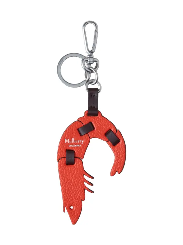 Mulberry Shrimp Puzzle Key Ring - Coral Orange