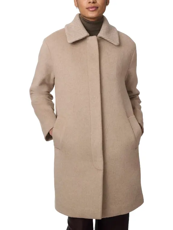Bernardo Rib Collar Car Coat - Oatmilk