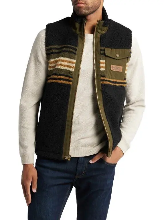 Pendleton Ridgeline Fleece Vest - Olive Bronze Stripe