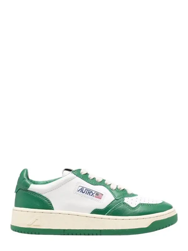 AUTRY Medalist Leather Low Sneakers - White/green