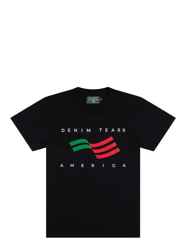DENIM TEARS America Sportswear Tee Shirt - Black