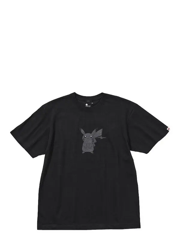 FRAGMENT X Pokemon Thunderbolt Project Pikachu Front Print Tee Shirt - Black