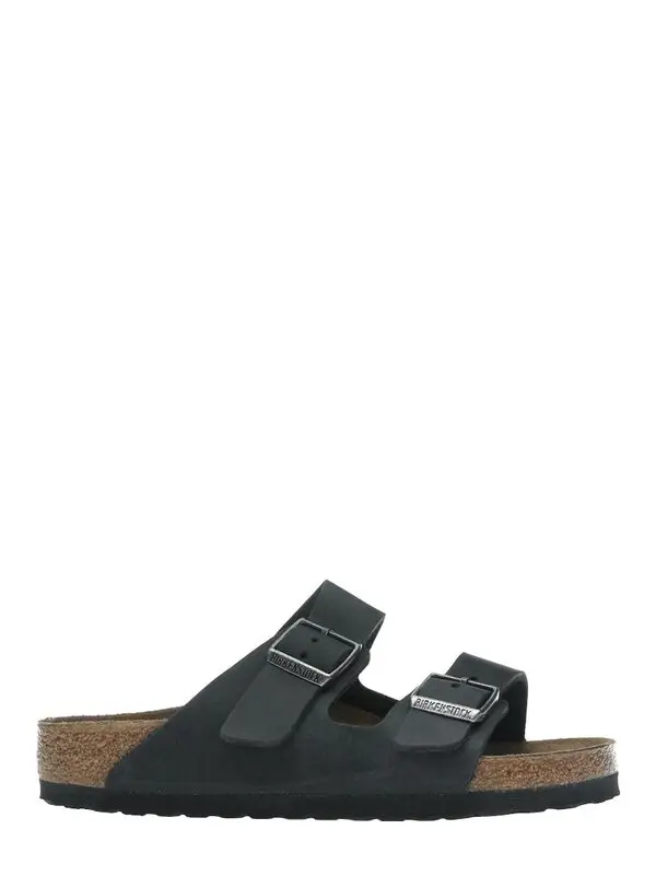 BIRKENSTOCK Arizona Oiled Leather Sandals - Black
