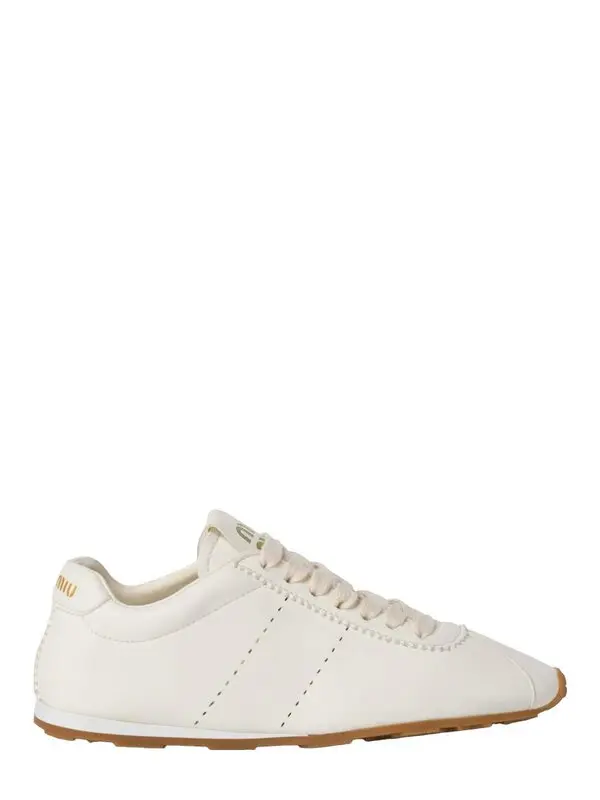 Miu Miu Nappa Leather Sneakers - Ivory
