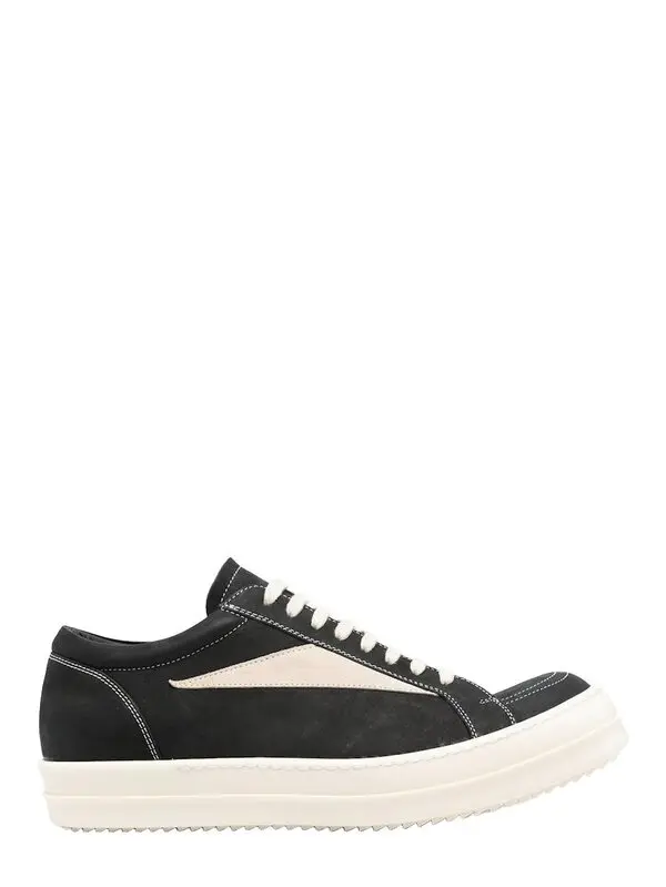 Rick Owens Porterville Vintage Low Nubuck Sneakers - Black/milk