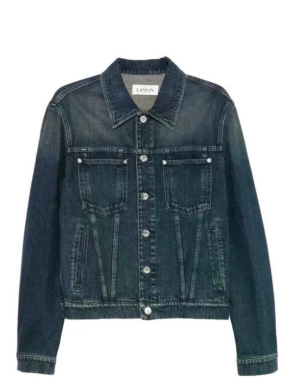 LANVIN Logo-patch Denim Jacket - Blue