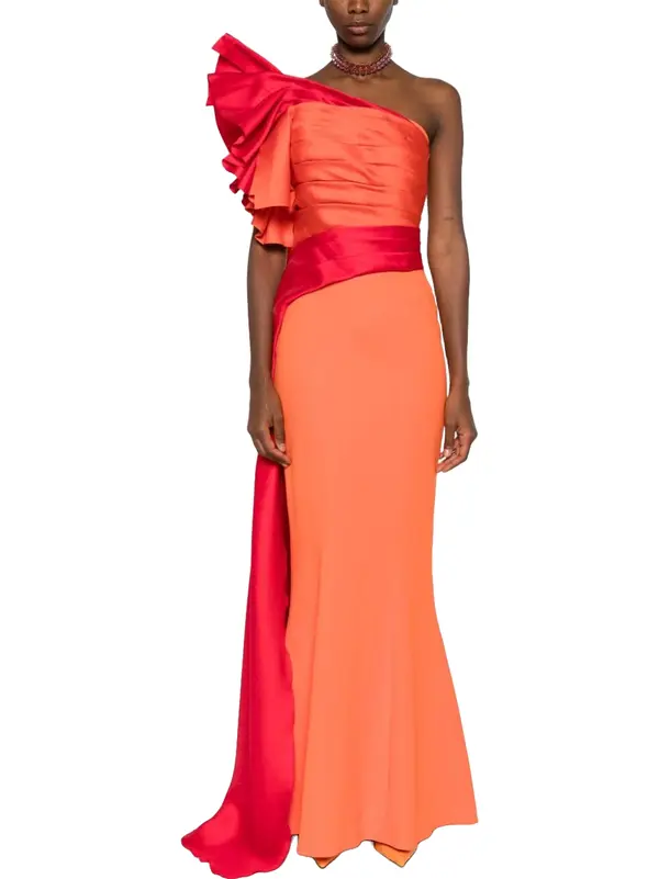 GABY CHARBACHY Draped Mermaid Gown - Orange