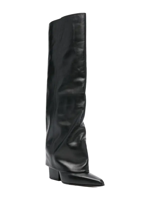 Paris Texas 90mm Leather Knee-high Boots - Black