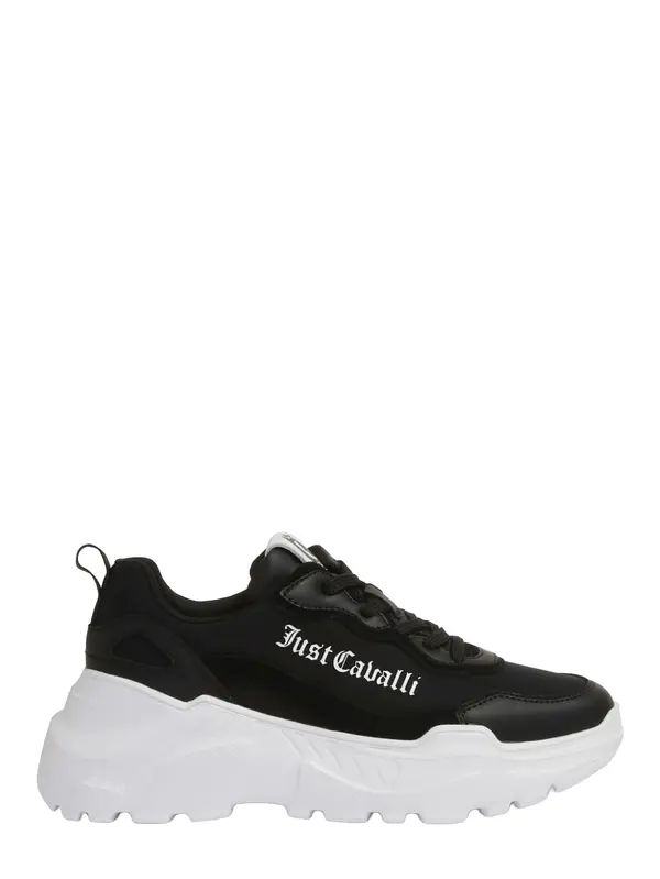 Just Cavalli Logo-print Panelled Sneakers - Black