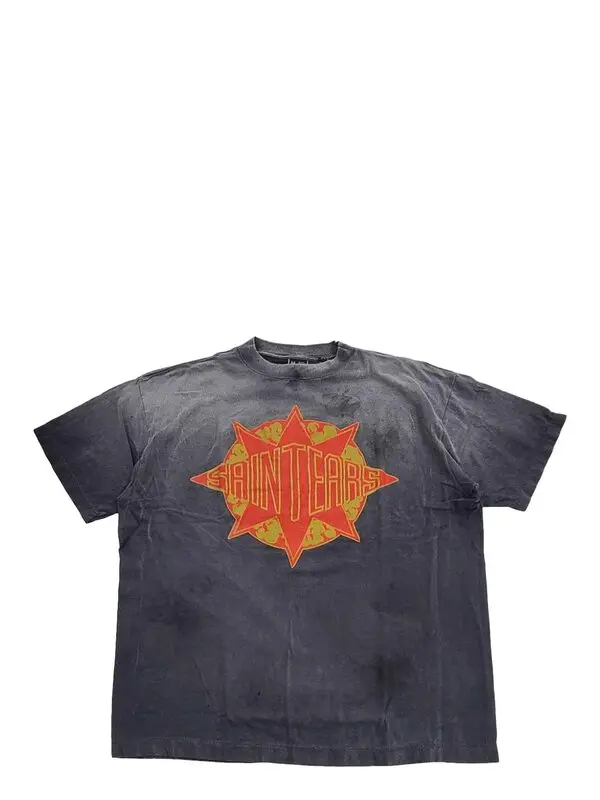 SAINT MXXXXXX X Denim Tears Logo-print T-shirt - Black