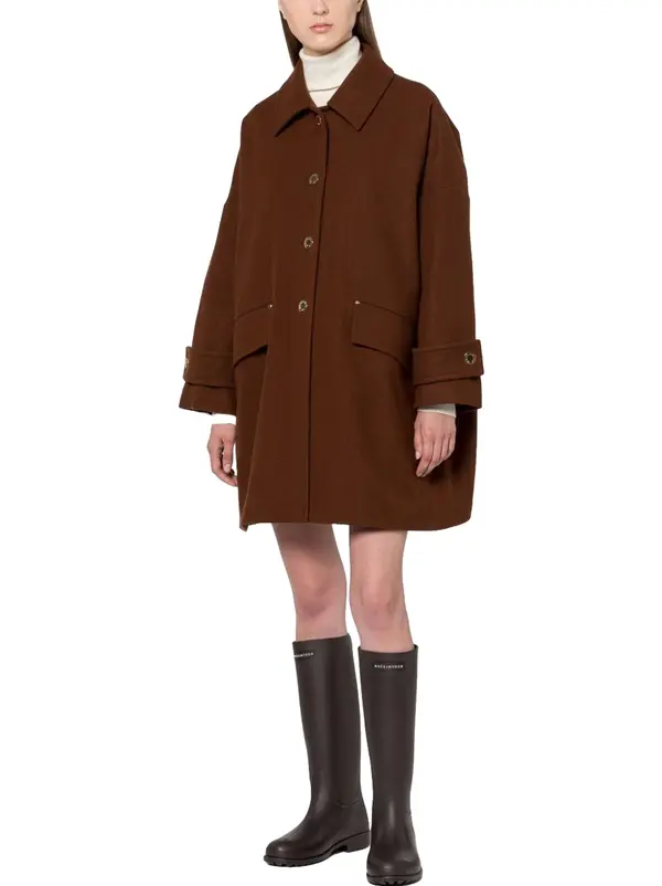 Mackintosh Humbie Wool Coat - Brown
