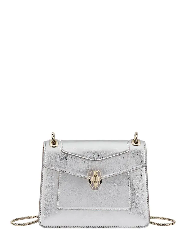 BVLGARI Serpenti Forever Small Shoulder Bag - Silver