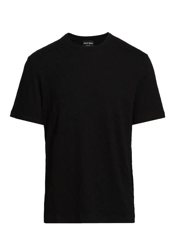 Giorgio Armani Textured Solid T-shirt - Black