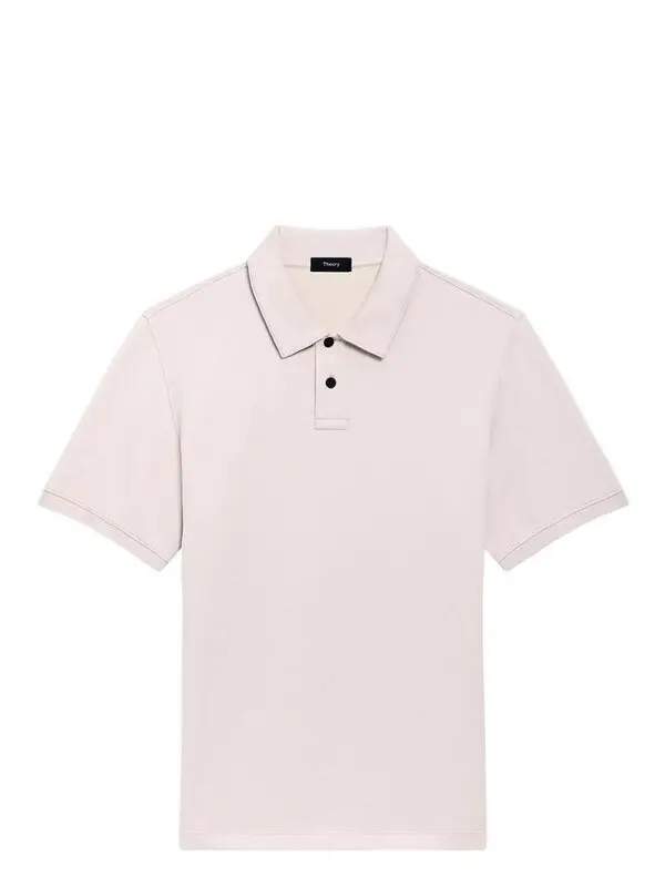 Theory Delroy Cotton-blend Polo Shirt - Silver Stone