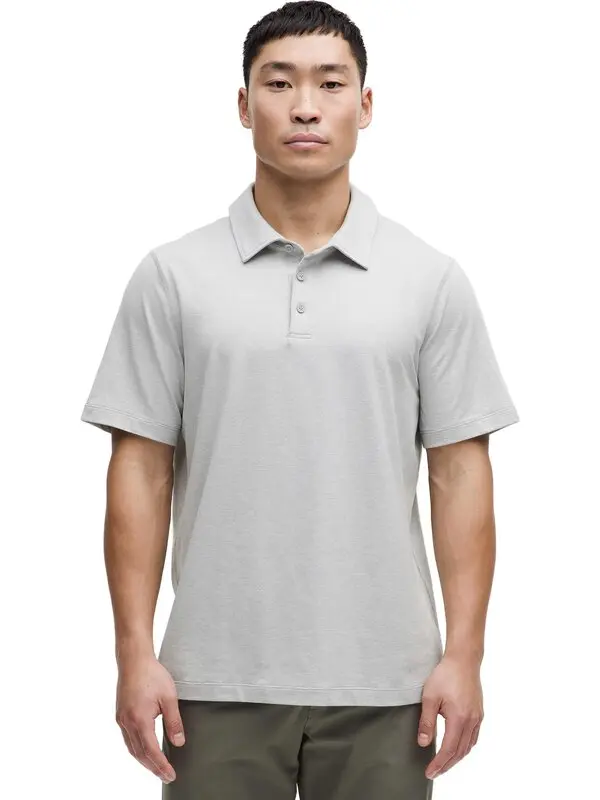 Lululemon Soft Jersey Short-sleeve Polo Shirt - Heathered Vapor/heathered Silver Drop