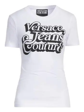 Versace Printed T-shirt With Crystals - White