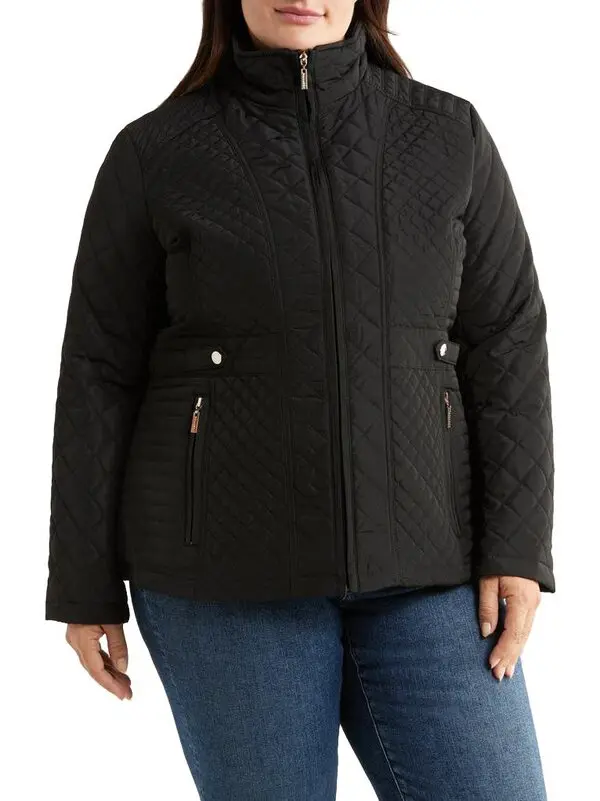 Gallery Water Resistant Quilted Jacket - Black