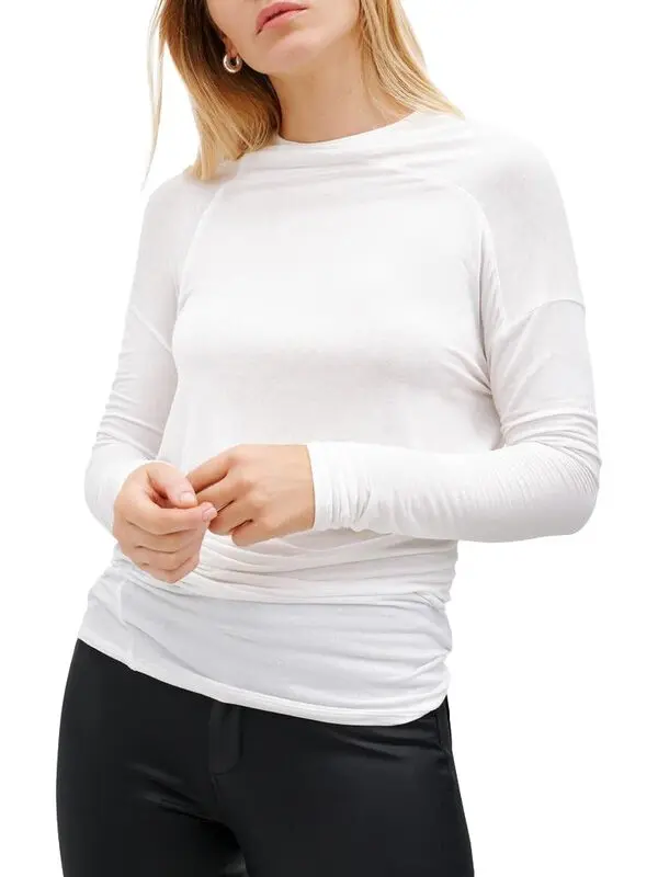 MARCELLA Sydney Gathered Long Sleeve Top - Off White