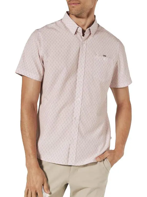 7 Diamonds Altea Short Sleeve Performance Button-up Shirt - Dusty Rose