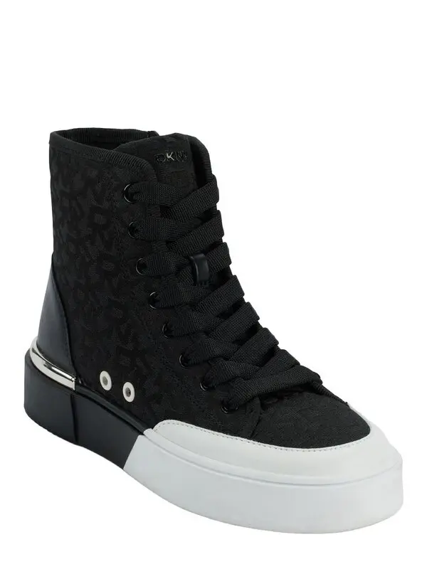 Dkny Bitsy High Top Platform Sneaker - 005 - Black/ White