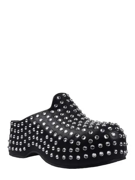 ZIGI Henrietta Crystal Studded Clog - Black Leather