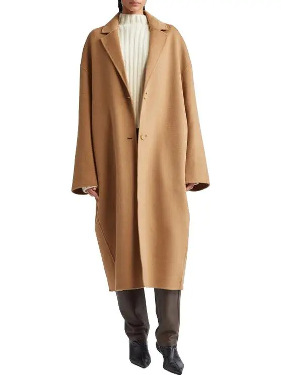 TOTEME Double Face Wool Cocoon Coat - Camel