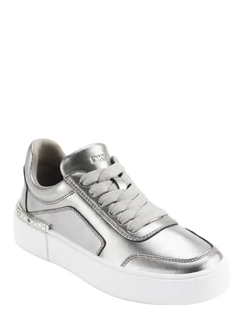 Dkny Beverly Hidden Wedge Sneakers - Nickel