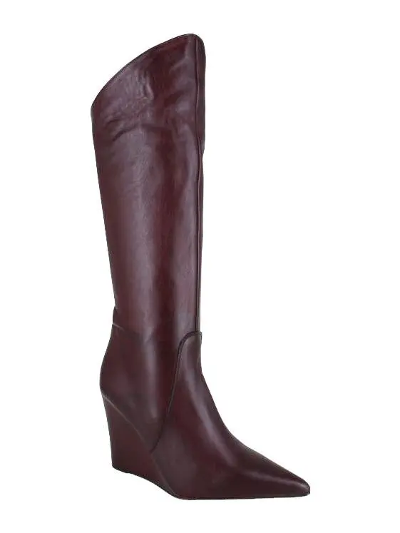 ZIGI Karlin Leather Wedge Boots - Wine Leather