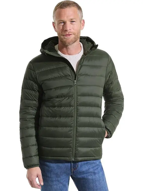 LANDS' END Wanderweight Ultralight Packable Hooded Down Jacket - Darkest Olive
