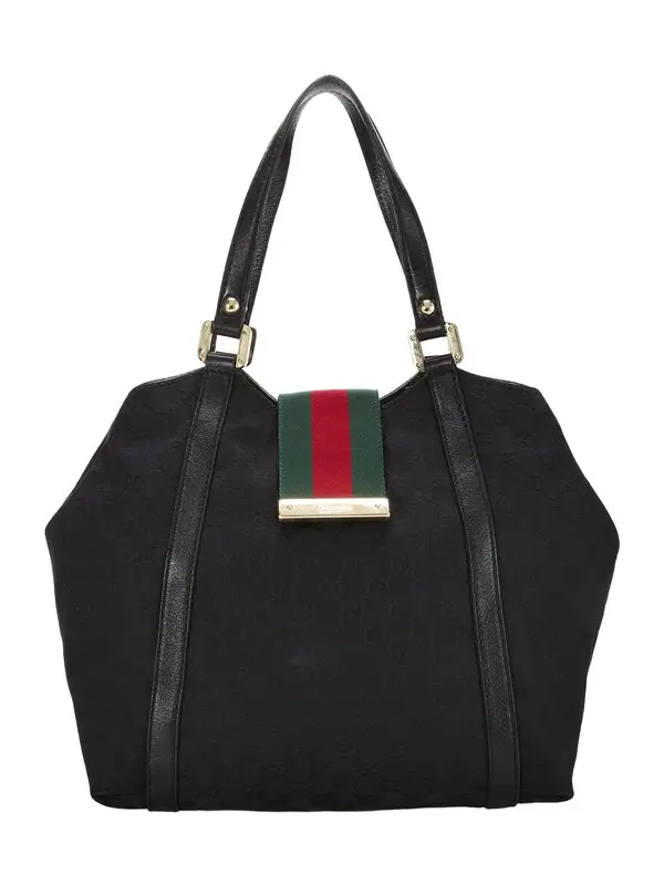 Gucci Gg Canvas Tote - Black