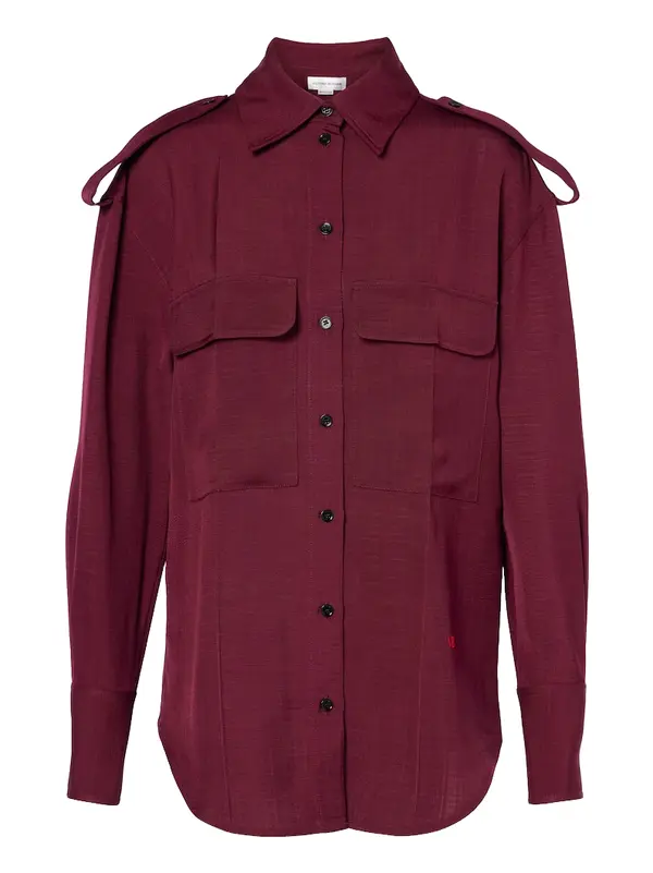 Victoria Beckham Utility Shirt - Burgundy