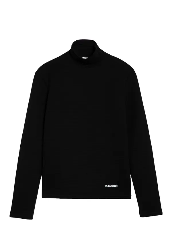 JIL SANDER Turtleneck Sweater With Logo - Black