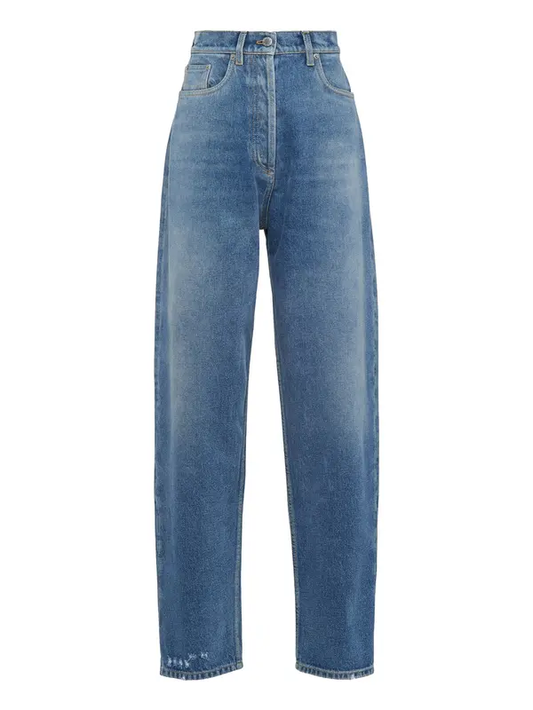 Prada Triangle Wide-leg Jeans - Blue