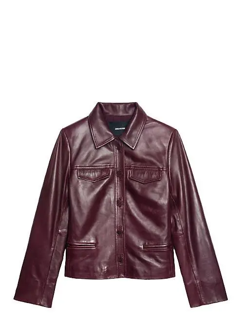 Zadig&Voltaire Liam Leather Jacket - Burgundy