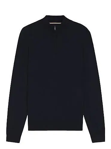 BOSS Regular Fit Wool-knitted Jumper - Dark Blue