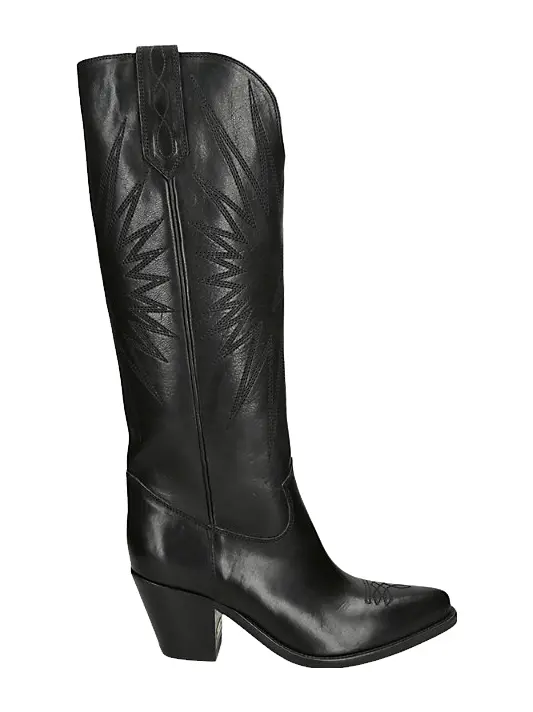 Golden Goose Francesca Pointed-toe Leather Boots - Black
